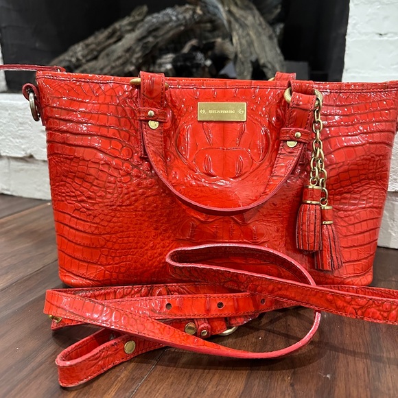 Brahmin | Bags | Brahmin Mini Asher Spicy Orangemelbourne Leather ...
